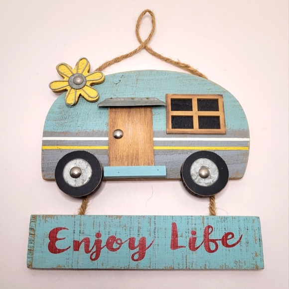 Wall Decor | Rustic Blue Camper Wood Wall Decor | Poshmark